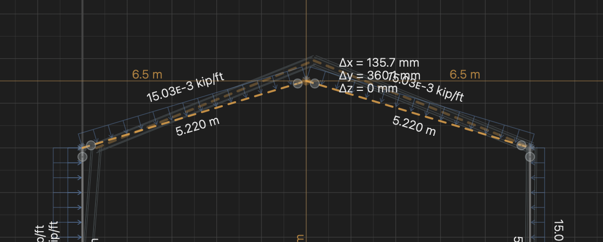 Figure. If you select a node, any beams connected to it will be ...